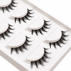 Veleasha Lashes 5D Faux Mink Lashes 100% Handmade Luxurious Fake Eyelashes Lightweight Fluffy False Eyelashes 5 Pairs Pack (009)