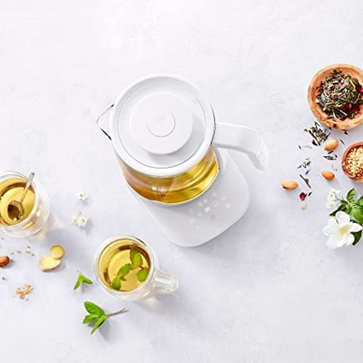 ZWILLING Enfinigy Glass Kettle 1.7L, Tea Kettle, 6 Preset Temps for the Perfect Cup, Tea Timer, Silver