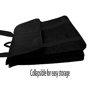 Earthwise Insulated Grocery Bags Reusable Heavy Duty Nylon Thermal Cooler Tote Leakproof with Zipper Closure Keeps Food Hot or Cold Great for Food Delivery Ubereats, Doordash, Grubhub (Black)