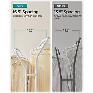 SONGMICS Clothes Rack, Double-Rod Clothing Rack with Wheels, Heavy-Duty Metal Frame, Garment Rack, 220 lb Max. Total Load, 40.7 Inches Wide, Clothes Storage and Display, White UHSR107W01