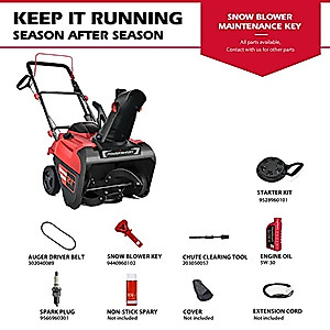 PowerSmart Snow Blower Gas Powered 21-Inch, 212cc Engine, LED Light, Single-Stage Snowblower PS21