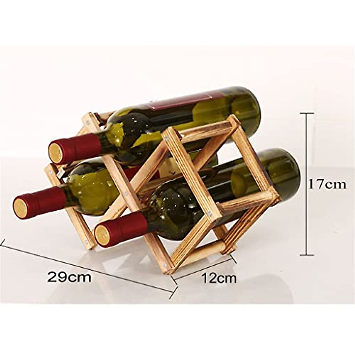 DOUBA Wooden Wine Rack 3 Bottle Rack Bar Display Folding Wooden Wine Rack Wine Bottle Rack (Color : D, Size