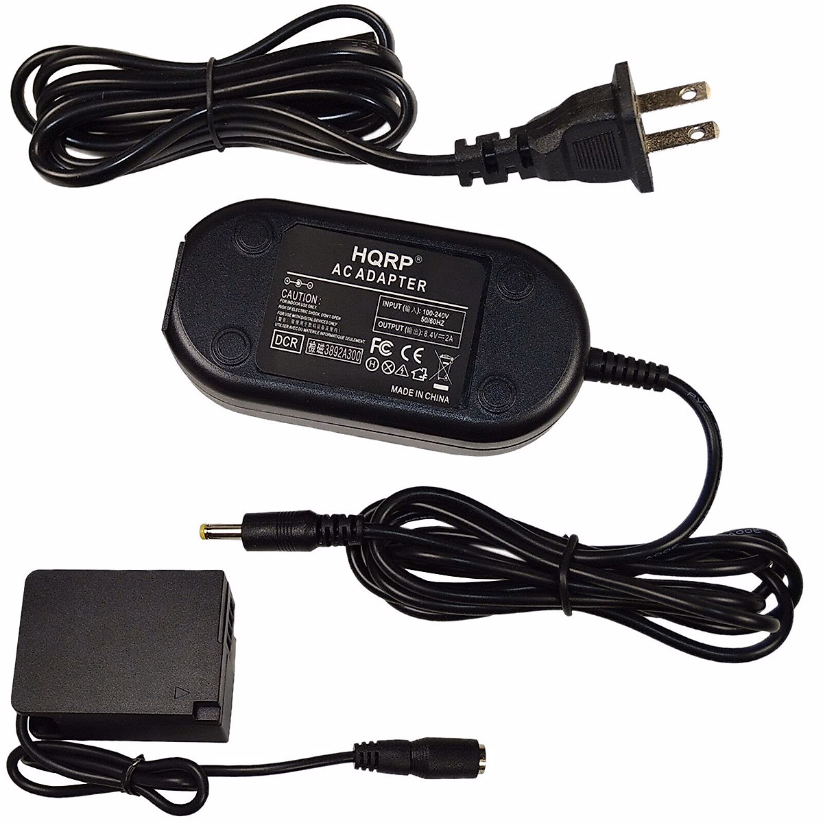 HQRP Kit AC Power Adapter Works with Panasonic Lumix DMC-G7 DMC-G70 DMC-G70W DMC-FZ200 DMC-G5 DMC-G5X DMC-G5K DMC-G6 DMC-G6K DMC-FZ1000 DMC-FZ2000 DMC-FZ2500 DMC-G80 DMW-BLC12 Digital Camera