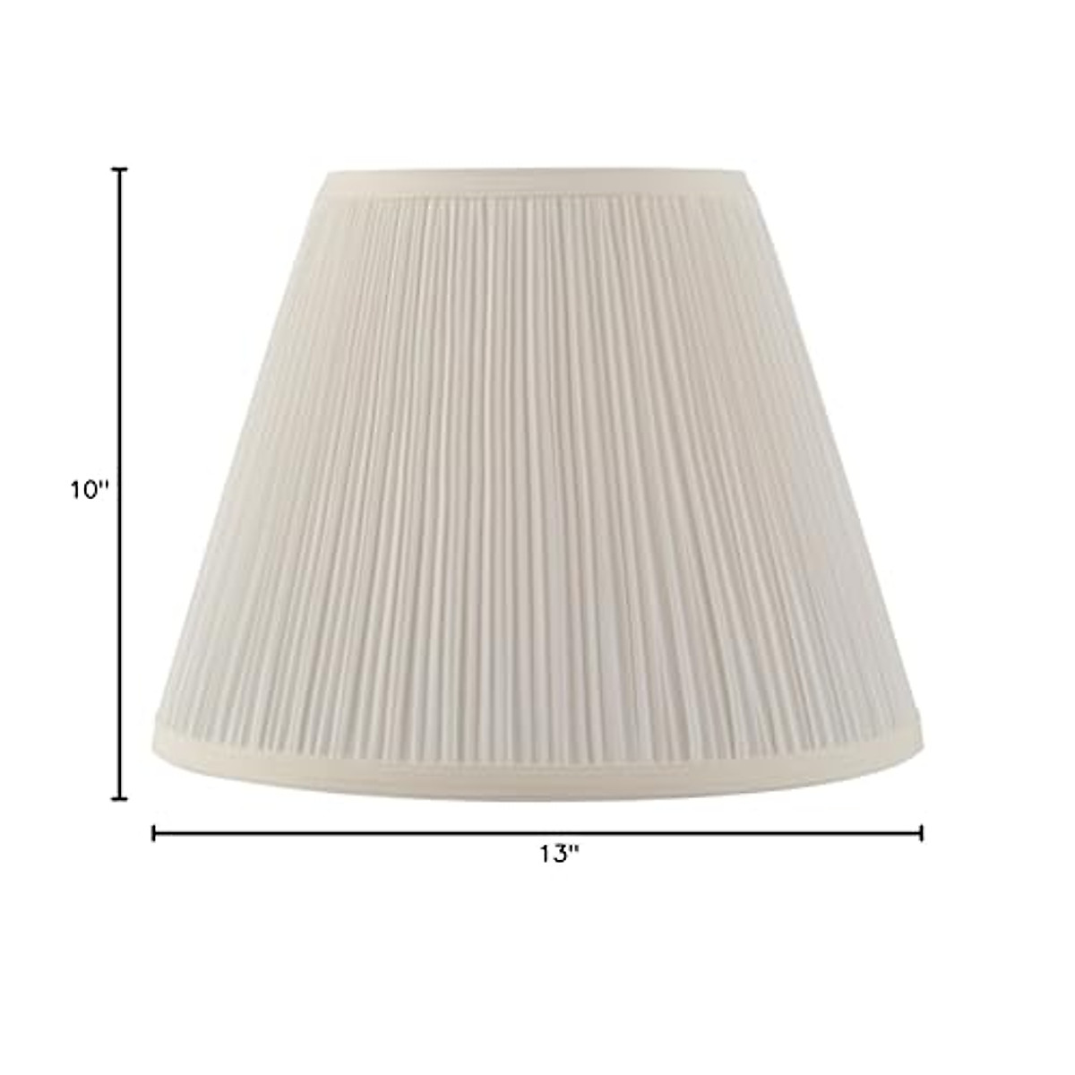 Aspen Creative 33055, Hardback Empire Transitional Spider Lamp Shade, Mushroom Pleated Off-White, 7" Top x 13" Bottom x 10" Slant
