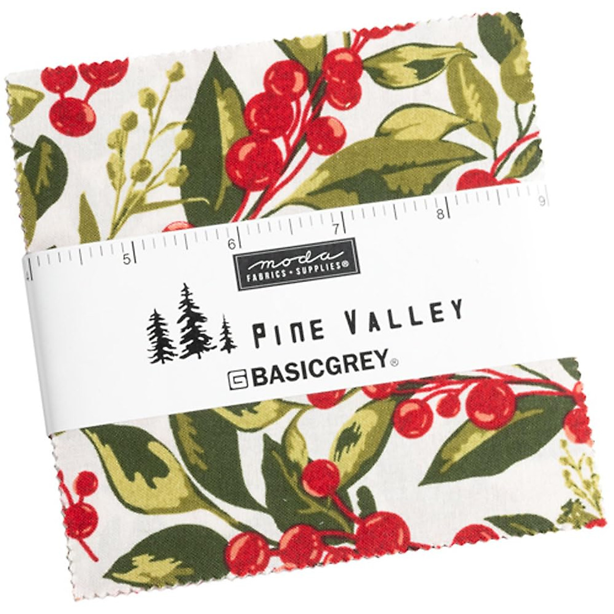 Pine Valley Charm Pack by BasicGrey; 42-5" Precut Fabric Quilt Squares