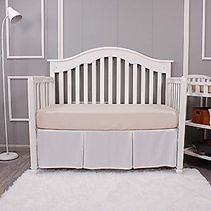 Belsden 3 Pack Soft Waterproof Crib Sheets, Wipeable Machine Washable Crib and Toddler Mattress Pad Cover, Fitted Microfiber Baby Girl Sheets Set, 28’’x 52’', Pink & Purple & Apricot