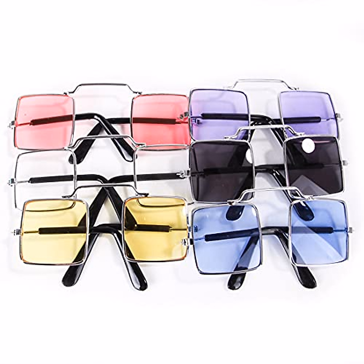 Funny Cat Sunglasses Dog Glasses Metal Retro Quadrate Glasses Puppy Pet Glasses for Cosplay Costume Photos Props
