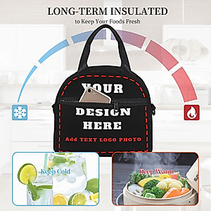 Midkepf Personalized Lunch Bag for Women Men, Custom Lunch Box with Photo Text, Customized Insulated Lunch Tote Bags for Office Picnic Travel - Double Sided Design