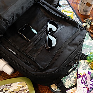 ActiveDoodie Dad Diaper Bag for Men with Removable Patches, Waterproof Tri-fold Changing Pad, Insulated Pouches, Molle Webbing, YKK Zippers, Black