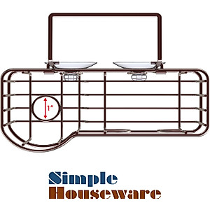 Simple Houseware Kitchen Sink Caddy Organizer for Brush Sponge Holder, Bronze