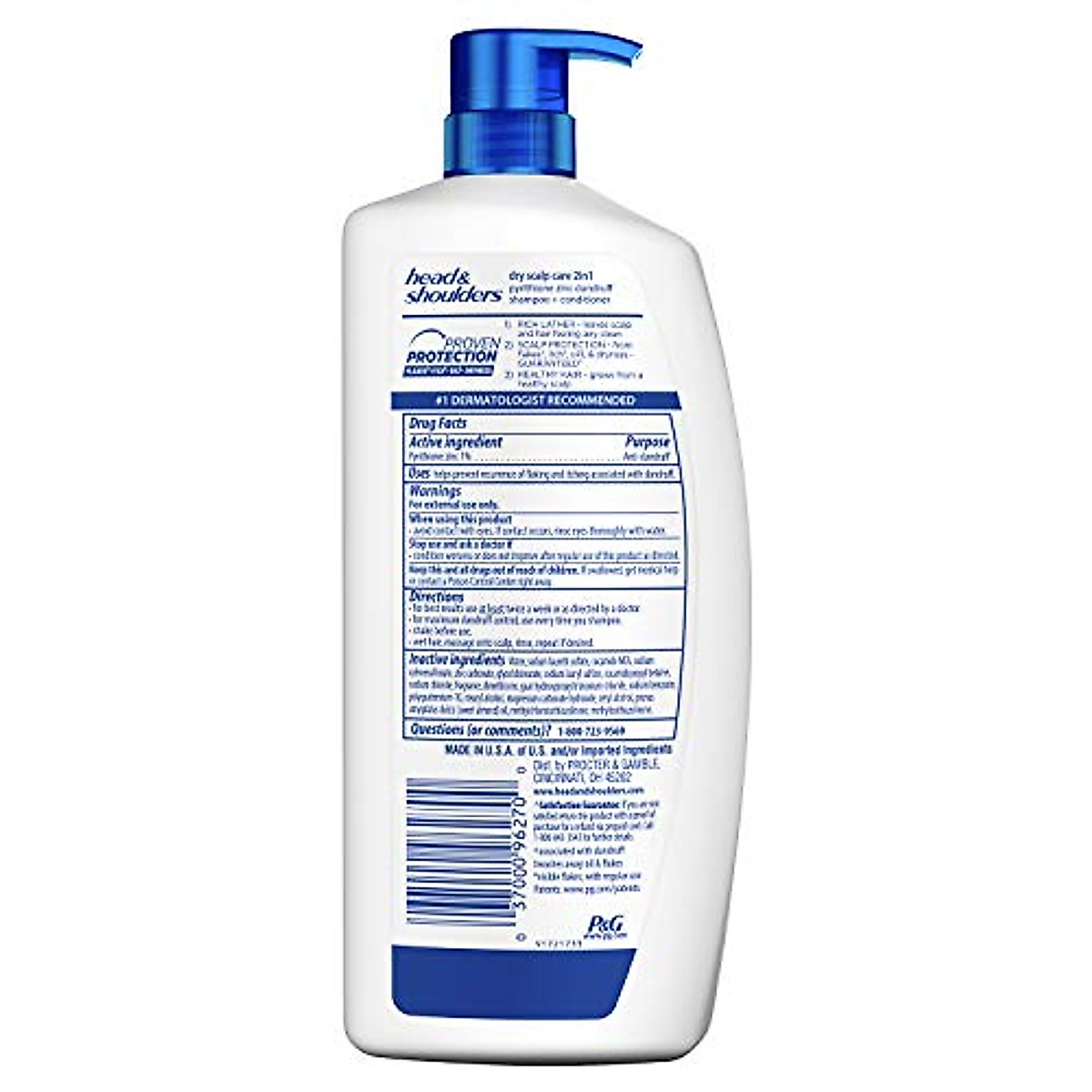 Head and Shoulders Shampoo and Conditioner 2 in 1, Anti Dandruff Treatment, Dry Scalp Care with Almond Oil, 32.1 fl oz, Twin Pack