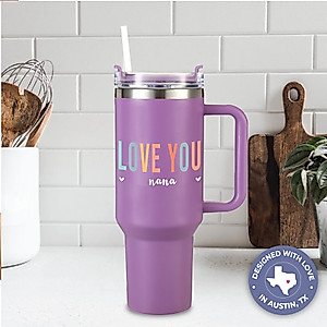 Nana Tumbler 40oz, Mothers Day Gifts for Nana from Grandkids, Ideal Present from Grandchildren, Thoughtful and Unique Birthday Gift from Grandson, Heartwarming Gifts for Grandma, Christmas, Gift Ready