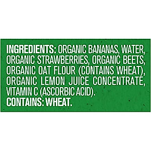 Gerber Organic Baby Food Pouches, Toddler 12+ Months, Incredipouch, Banana Strawberry Beet Oatmeal Puree, 3.17oz Pouches (Pack of 12)