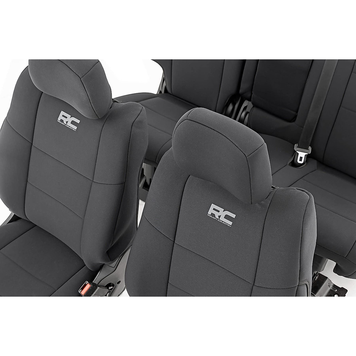 Rough Country Neoprene Seat Covers for 2011-2022 Jeep Grand Cherokee - 91046,Black, Front | Rear