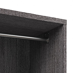 Bestar Cielo Closet Organizer, 20-inch Bark Gray and White Wardrobe for Bedroom, Mudroom, Entryway, or Kitchen Pantry