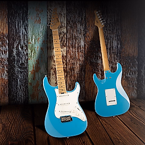 EART NK-VS60 6 String Solid Body Electric Guitar,Roasted Mahogany Body, Full-Size Electric Guitar Alnico-V Pickups, Tremolo System Electric Guitars