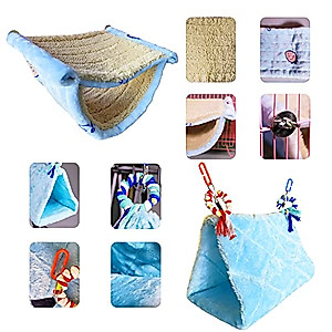 2Pcs Bird Nest Bed,Parrot Hanging Hammock Snuggle Hut Parrot House Bed Tent Toy Bird Cage Perch for Parakeet Budgies Cockatiels Cockatoo Finch Hamster Chinchilla