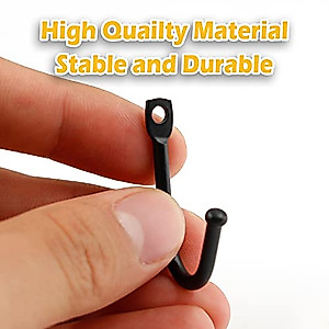 Bonsicoky 10 Pcs Black Single Prong Wrought Iron Hooks with Screws, Decorative Colonial Wall Hooks for Keys, Hats, Clothes, Towels