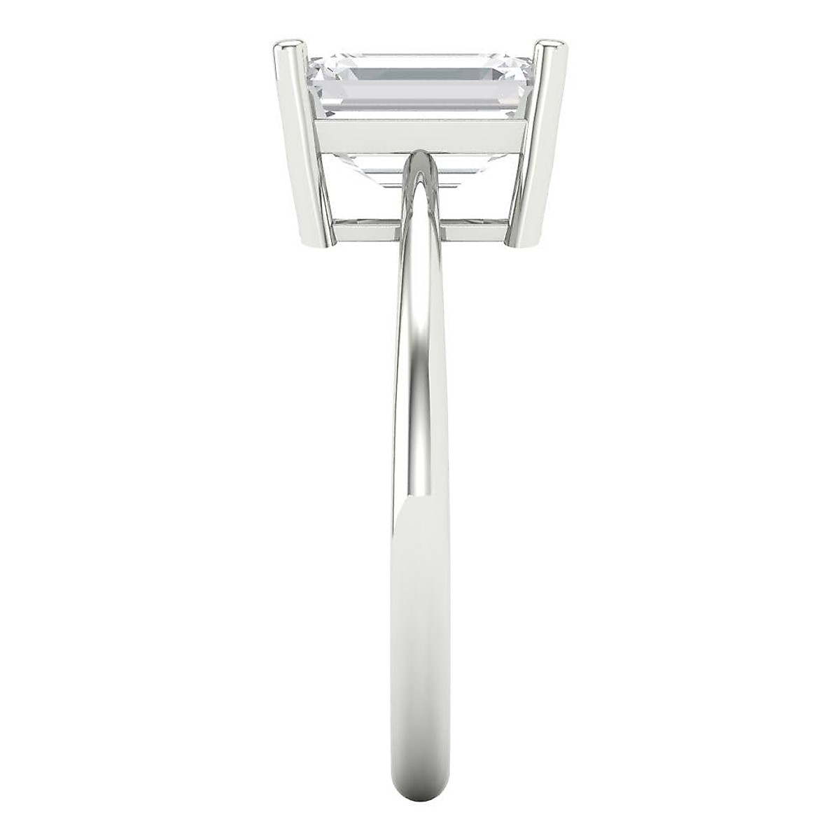 Clara Pucci 2.45ct Radiant Cut Solitaire Stunning Genuine Lab Created White Sapphire 4-Prong Classic Statement Ring 14k White Gold Size 6