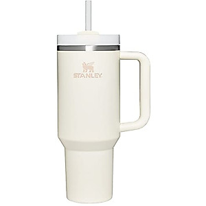 Stanley Quencher H2.0 FlowState Stainless Steel Vacuum Insulated Tumbler with Lid and Straw for Water, Iced Tea or Coffee, Smoothie and More, Cream , 40 oz