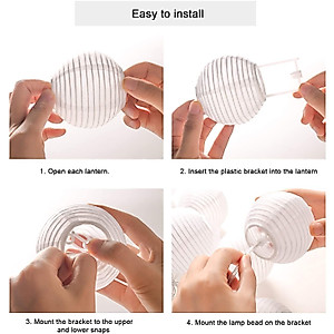 gresonic Lantern String Lights 20 LEDs 15 Feet,Waterproof Indoor Outdoor Nylon Hanging Lights Plug in for Wedding Decorations Patio Porch Window Decor(Warm White)