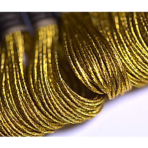 24 Skeins Metallic Embroidery Thread -Cross Stitch Threads - Friendship Bracelets string - Crafts Floss Gold and Sliver