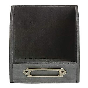 American Metalcraft PWBB3 Poplar Wood Caddy, Black, 3 5/8-Inches