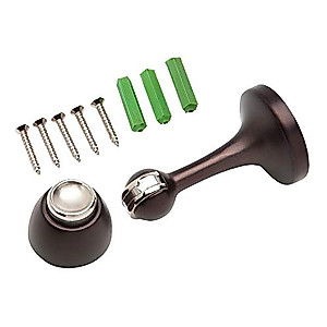 Magnetic Door Stop 3in. Catch Protects and Holds Premium-Grade (3-Pack, Oil-Rubbed Bronze)