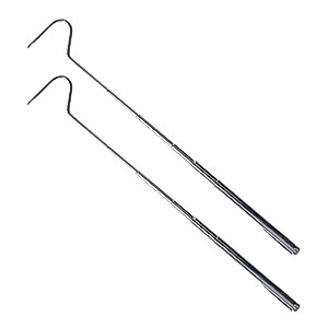 DOITOOL 2pcs Snake Hook Telescopic Snake Catching Tools Stainless Steel Snake Tongs Reptile Grabber 68cm