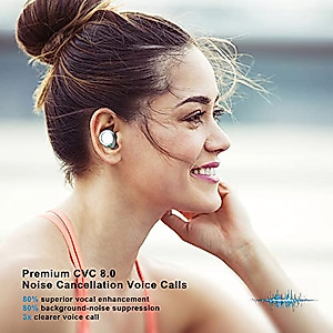 IDE11 Wireless Earbud Bluetooth Headphones, Bluetooth 5.1 Ear Buds True Wireless HI-FI Stereo, Earphones 48H Playtime with Mic and Charging Case Touch Control for Sport Work Sliver