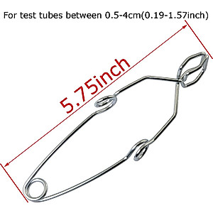 MEETOOT 4pcs Steel Wire Test Tube Clamp 145mm Fit for 5-40mm Tube for Laboratory Experiment Testing Holder Tool
