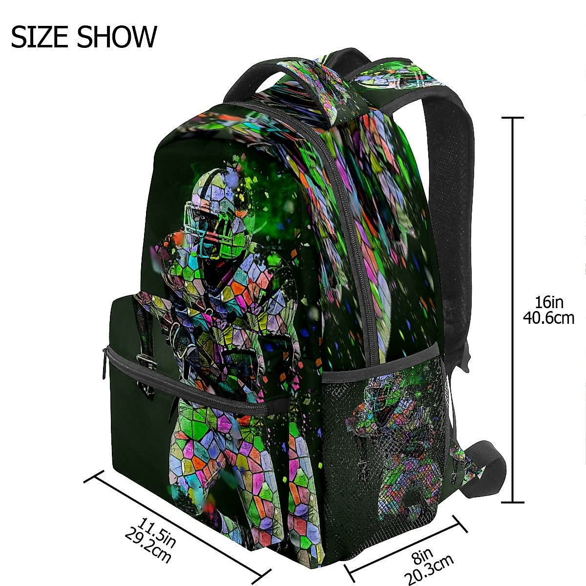 KIOPLYET American Football College Bookbag School Bag Business Laptop Backpack Travel Hiking Daypack Large Diaper Bag for Adult