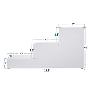 CiaoHER Large Acrylic Wine Liquor Bottle Rack 3 Tier White Countertop Riser Display for Bar Coffee Leisure Station Retail Store Shop Grocery Collection Organizer Stand (16''-1pack)