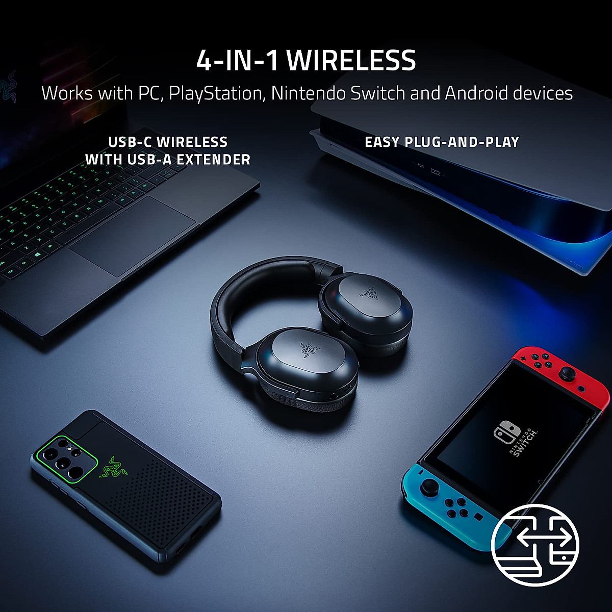 Razer Barracuda X Wireless Multi-Platform Gaming and Mobile Headset: 250g Ergonomic Design (Renewed)