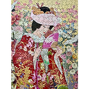 Funnybox Red Kimono Bride by Haruyo Morita- Wooden Jigsaw Puzzles 1000 Piece for Teens and Family