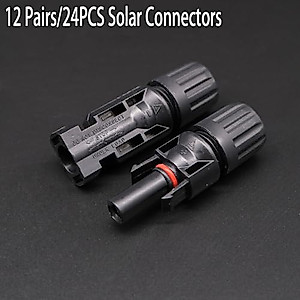 mznowsea 12 PCS Solar Connectors IP67 Waterproof 1000V 30A Male & Female Solar Panel Cable Connectors (12AWG-10AWG)