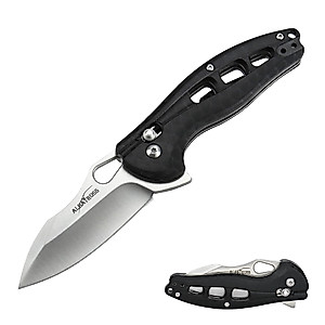 ALBATROSS 7.25" EDC Axis Lock Ball Bearing Assisted Opening Folding Pocket Knife with Satin Blade FRN Handle FK036SC-BK