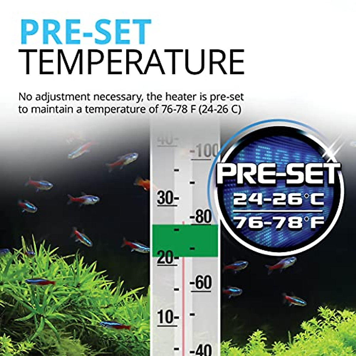 Fluval P50 Submersible Aquarium Heater for Up to 15 Gallons, 50 Watts