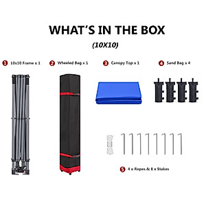 ABCCANOPY Durable Easy Pop up Canopy Tent 10x10, Royal Blue