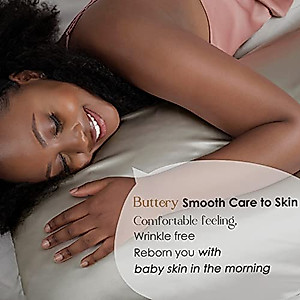 YANIBEST Satin Pillowcase for Hair and Skin Silk Pillowcase 2 Pack with Zipper Cooling Vegan Silk Pillowcase for Hair & Skin | King 20x36 inches