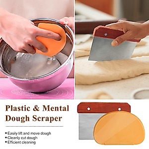 Sourdough Bread Baking Supplies: 9 Inch Round & 10 Inch Oval Banneton Bread Proofing Baskets w/Liner, Bread Lame, Dough Scrapers, Cleaning Brush, Artisan Bread Making Gifts for Bakers