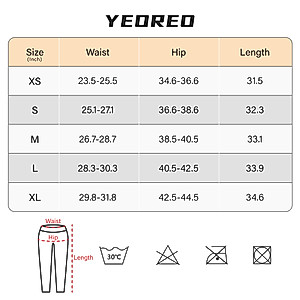 YEOREO Liz Scrunch Workout Leggings for Women High Waisted Butt Lifting V Back Waist Seamless Gym Yoga Leggings Black M