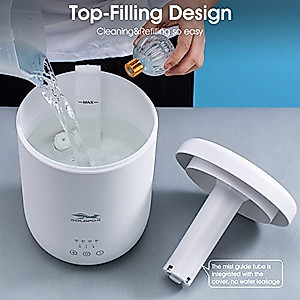 Cool Mist Humidifiers for Bedroom with Night Light, 2.2L Water Tank Essential Oil Diffuser Humidifier for Baby Home and Plants, Quiet Ultrasonic Air Vaporizer, Easy Fill and Clean Safety Shut-off