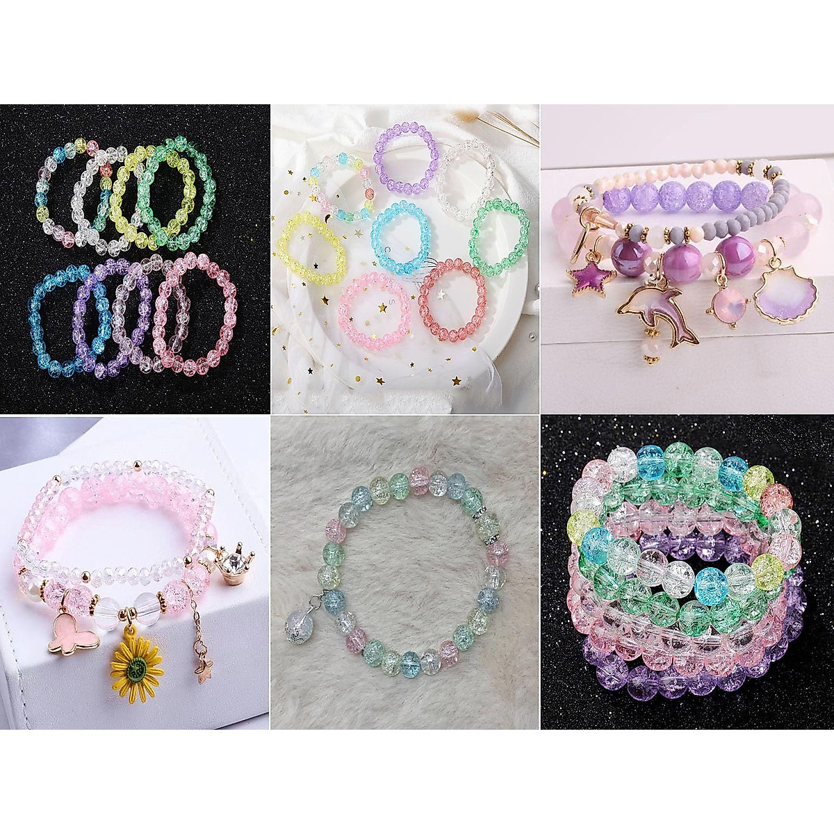 Glass Beads 8mm 100pcs Round Smooth Loose Beads for Bracelet Necklace Jewelry Making Craft DIY （8mm, 50805 Dark Blue）