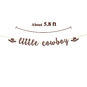 Lingtoolator Little Cowboy Banner - Western Cowboy Banner for Little Boy Birthday, Baby Shower / Gender Reveal / Boy Birthday Party Decorations