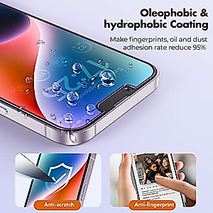 UNBREAKcable Shatterproof Tempered Glass Screen Protector for iPhone 14 Plus[3-Pack] [99.99% HD Clear] [9H Hardness][Bubble Free] for Apple 6.7''- iPhone 2022 Release (UBXi462)