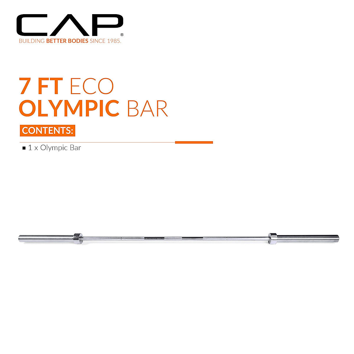 CAP Barbell Classic 7-Foot Olympic Bar, Chrome - New Version (OBIS-85)
