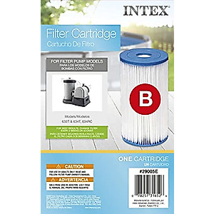 INTEX 29005E Type B Pool Filter Cartridge: For INTEX Filter Pumps – Easy-To-Clean – Dacron Paper – Efficient Filtration – Single Pack