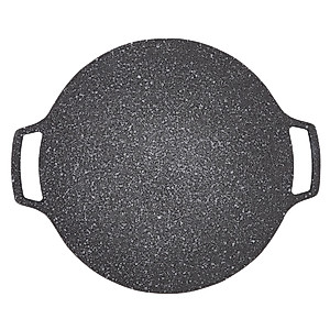 Korean Griddle Pan, Korean BBQ Plate Barbecue Grill Non Stick Circular Frying Pan for Home Outdoor Stove, Non-stick Coating frying Pan(Gas Model 30cm)