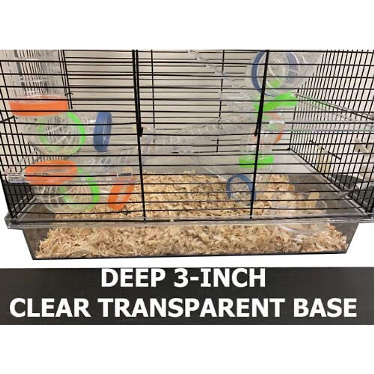 New 3 Level Sparkle Clear Transparent Syrian Hamster Mice Mouse Rat Cage with Large Top Running Ball
